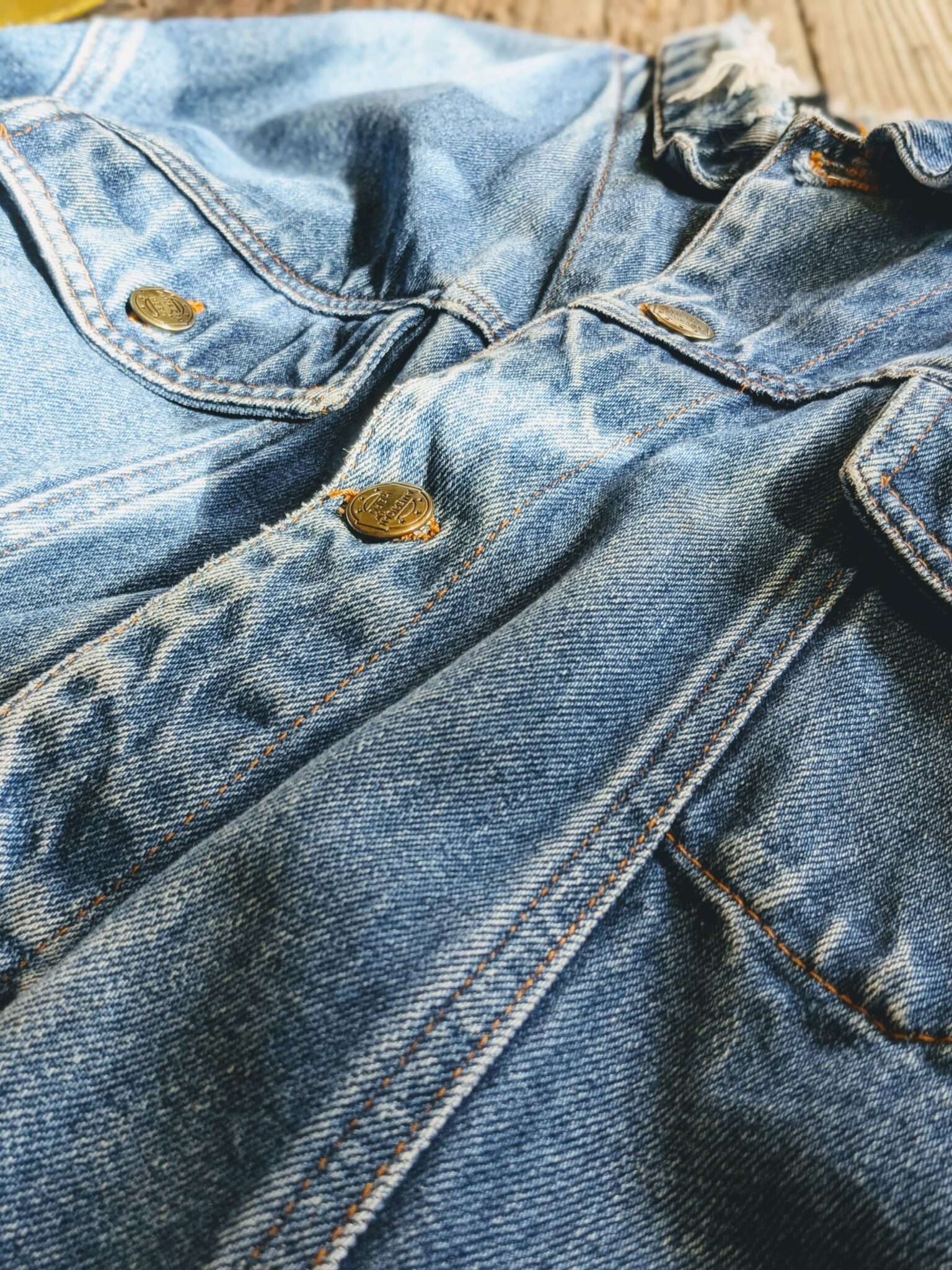 1980s-90s USA AMERICAN HERO Denim Jacket Blue Mens-L – ataco garage blog