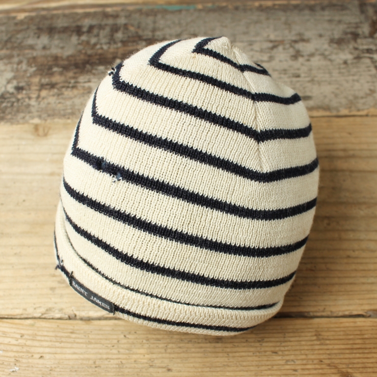 フランス SAINT JAMES セントジェームス ボーダーウールニットキャップ オフホワイト EURO ヨーロッパ古着 / 古着屋ataco ...